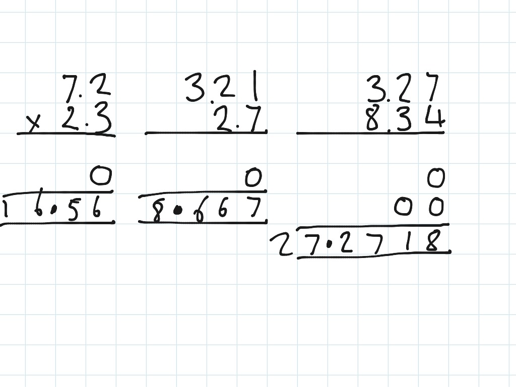 Multiplying decimal numbers | Math | ShowMe
