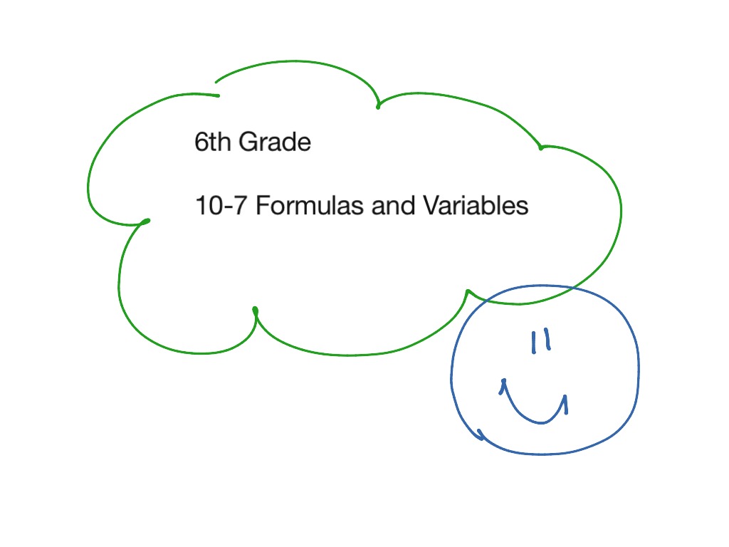10-7 Formulas and Variables | Math, 6th Grade Math | ShowMe