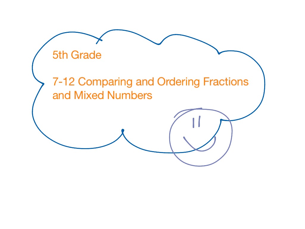 7 12 Comparing And Ordering Fractions And Mixed Numbers 5th Grade 