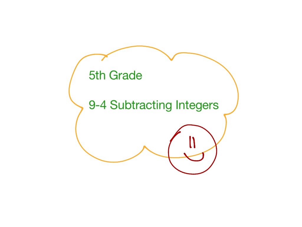 9-4 Subtracting Integers (5th Grade) copy | Math, 5th grade math | ShowMe